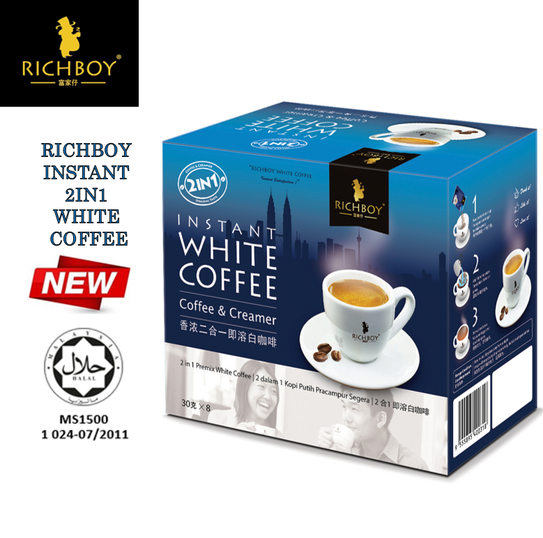 RICHBOY White Coffee 2in1 240g (30g x 8 sachets) - No Sugar | Lazada