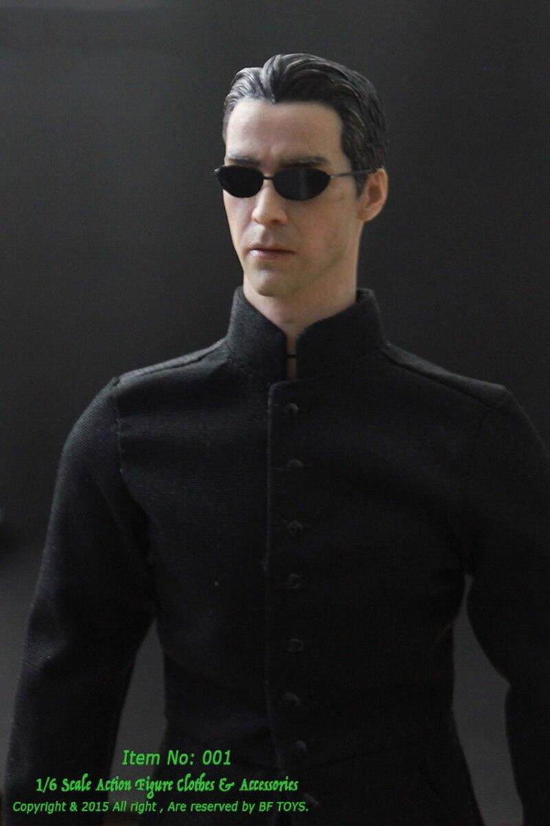 Scale 1:6 Model The Matrix NEO Keanu Reeves Black Coat Clothing Suits ...