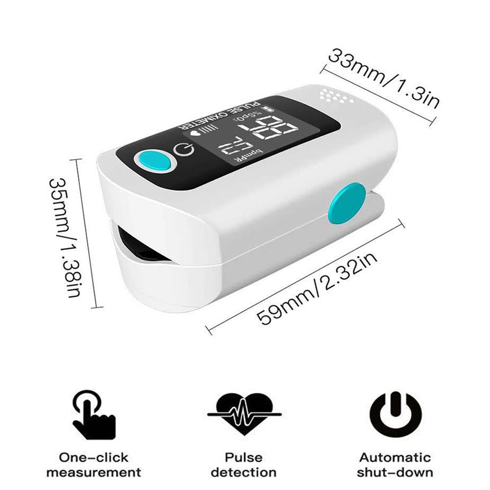 (CE/FCC)Digital Fingertip Pulse O-ximeter TFT Display Blood Oxygen Sensor Saturation Mini SpO2 ...