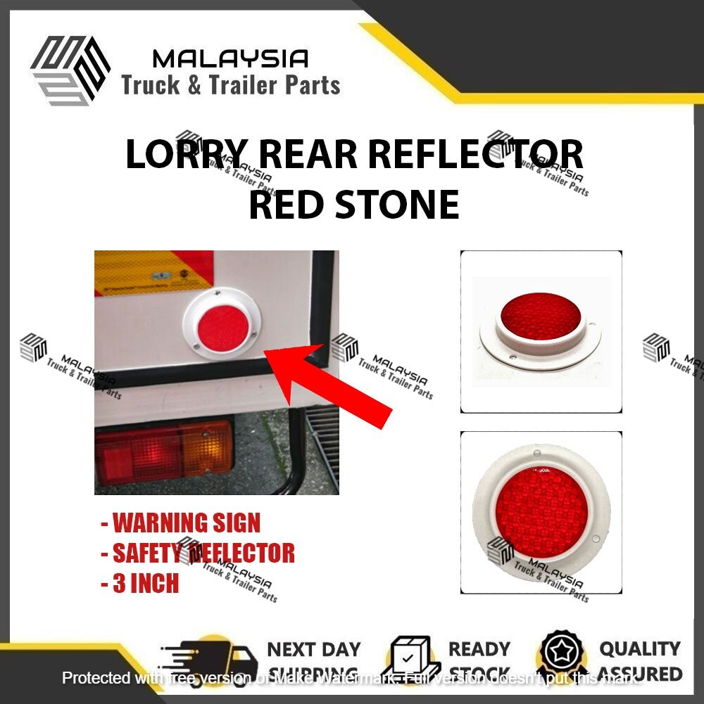 RED STONE LORRY TRUCK REFLECTOR 3 INCH WARNING REFLECTOR - 3INCH 1PCS ...
