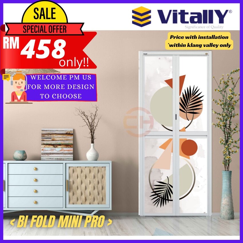 VITALLY Pintu Lipat Untuk Tandas / Bi fold Toilet Door, Toilet Door ...