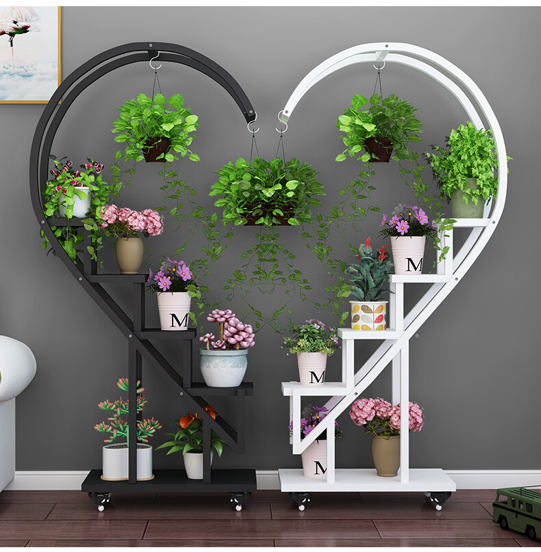 158x60x30cm HEART LOVE SHAPE WITH ROLLER RODA Plant Flower Stand ...