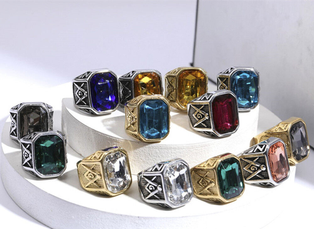 Fashion Jewelry Titanium Steel Cast Style Grid Personality Stainless ...