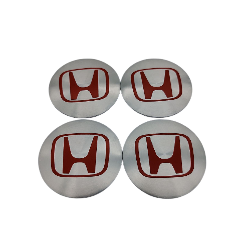 4Pcs 60mm with 56mm Logo Emblem Silver Red Car Wheel Center Rim Hub ...