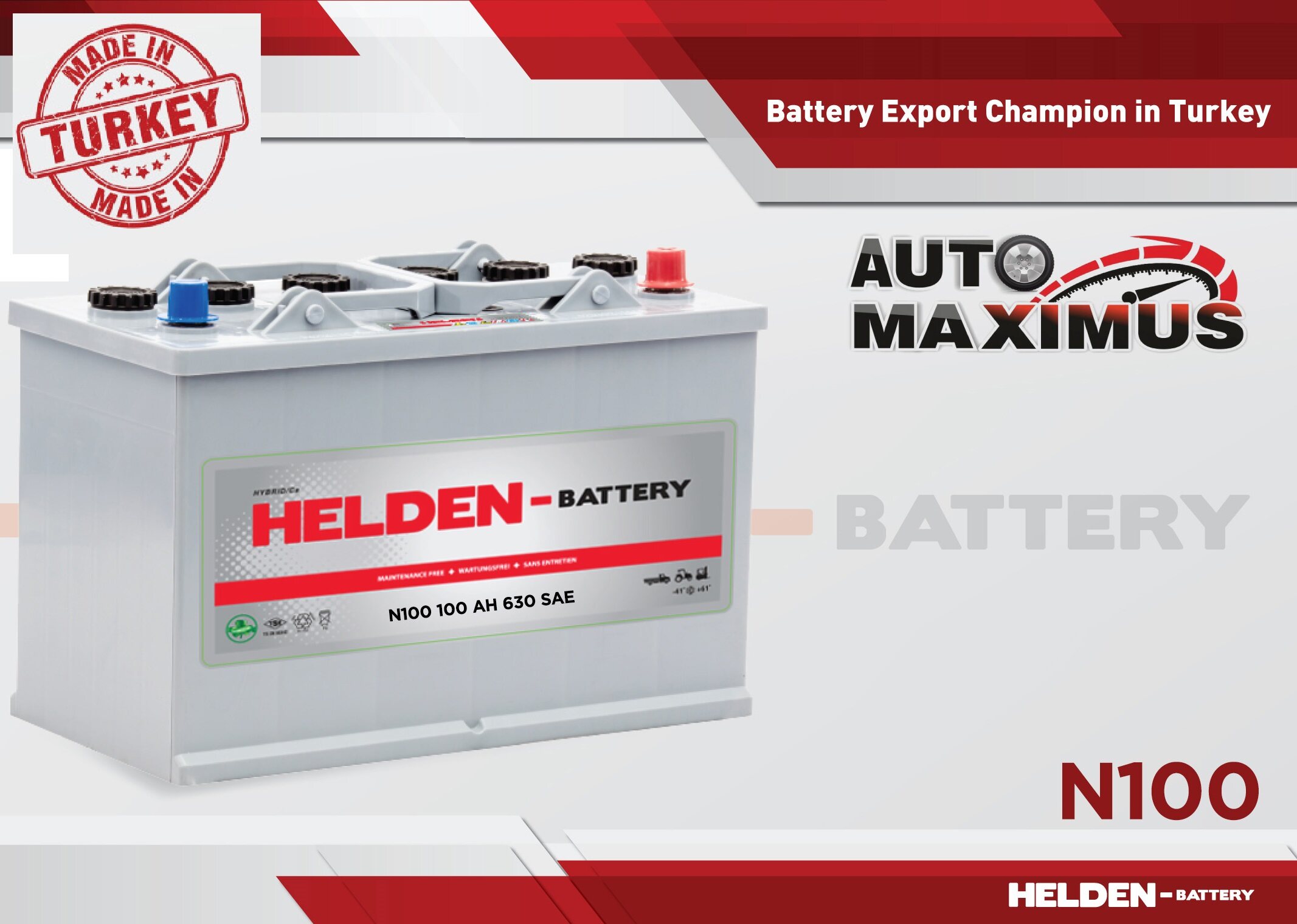 N100 100AH HELDEN Maintenance Free Truck battery | Lazada