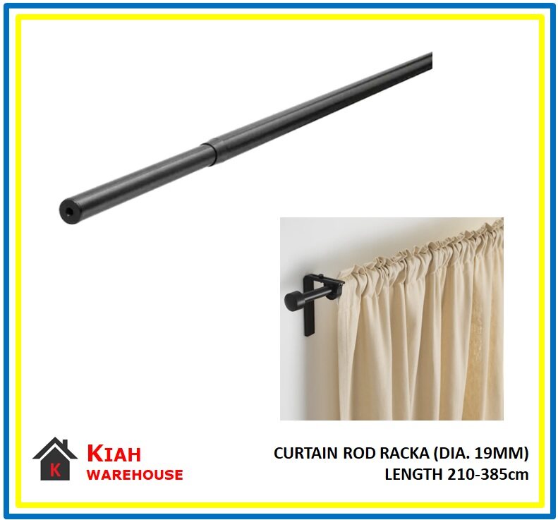 RACKA rod tiang langsir 210-385cm Black Color Tiang Besi Powder Coating ...