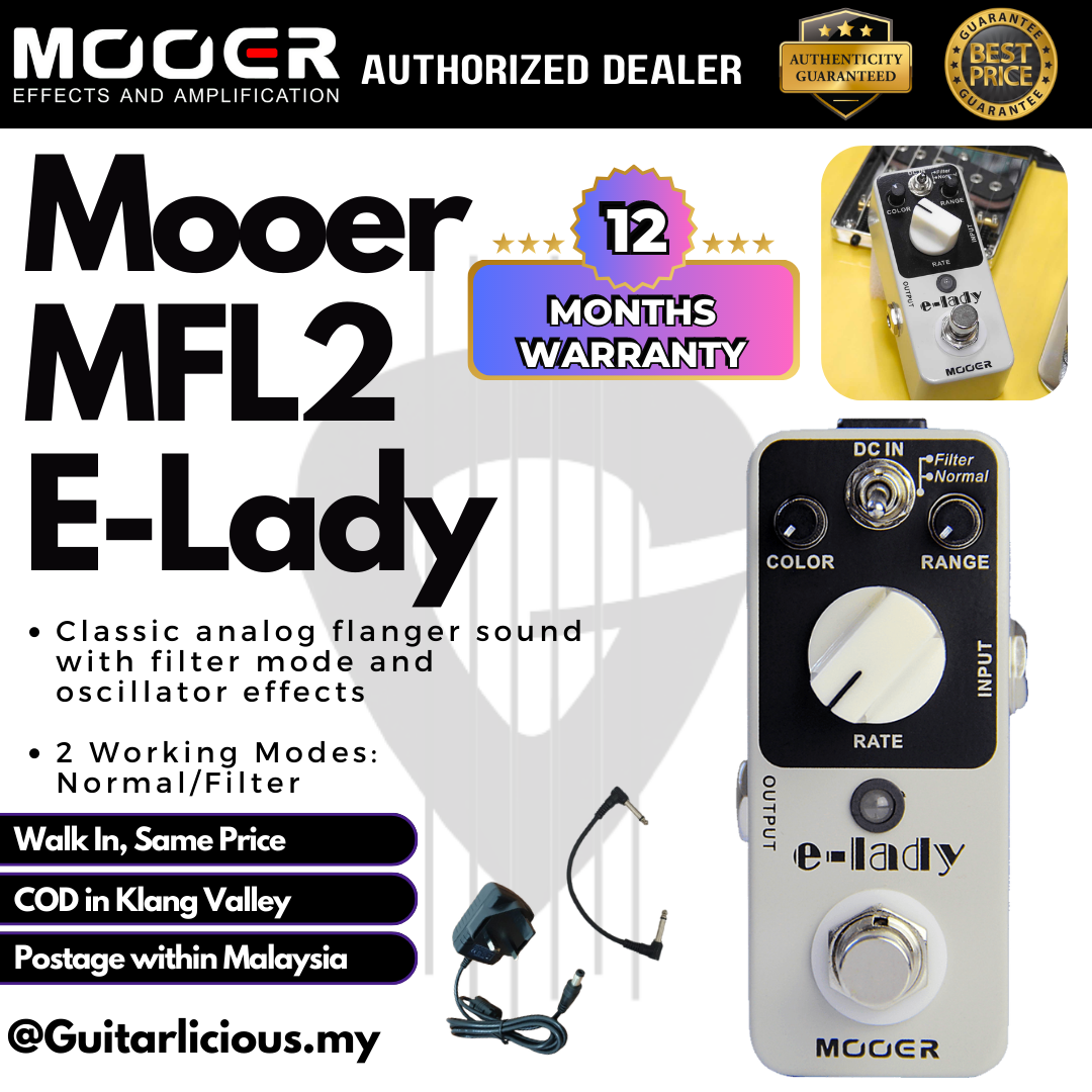 Mooer MFL2 E-Lady Analog Flanger Micro Series Guitar Pedal Effect ( MFL ...