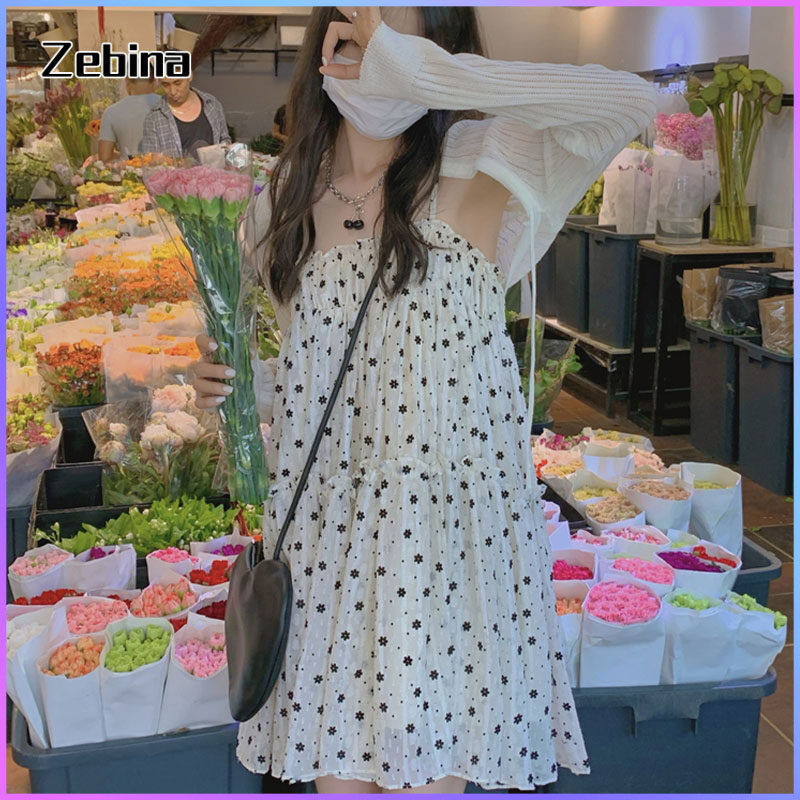 Zebina ชุดสลิง2022ใหม่ฤดูร้อนดอกไม้เล็กเวอร์ชั่นเกาหลีหลวม Ins นักเรียน ...