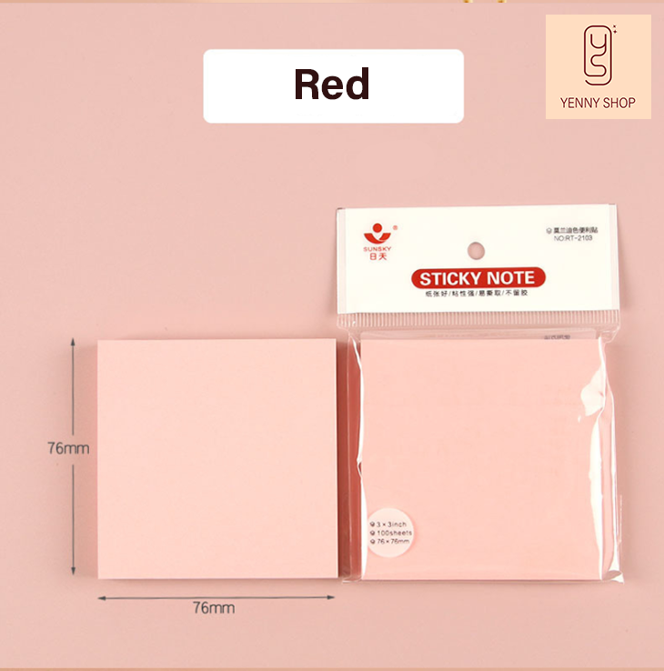 100pcs Sticky Note Easy Tear Off Note (Multiple Colour) 76mm x 76mm ...
