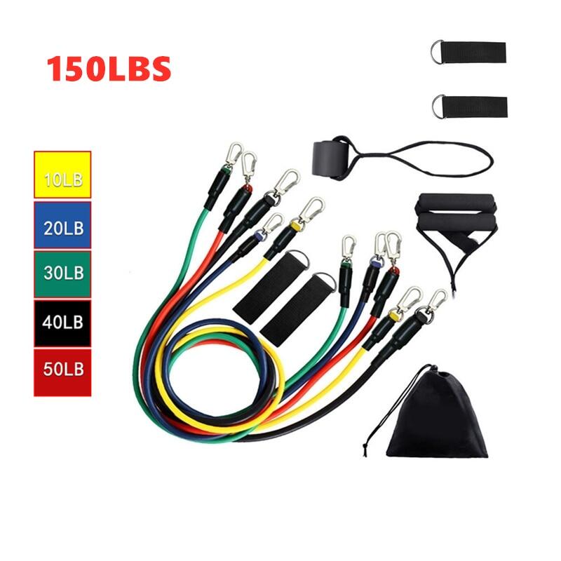100 LBS Resistance Bands Set 150 LBS Sports Elastic Bands Ruer Bands ...