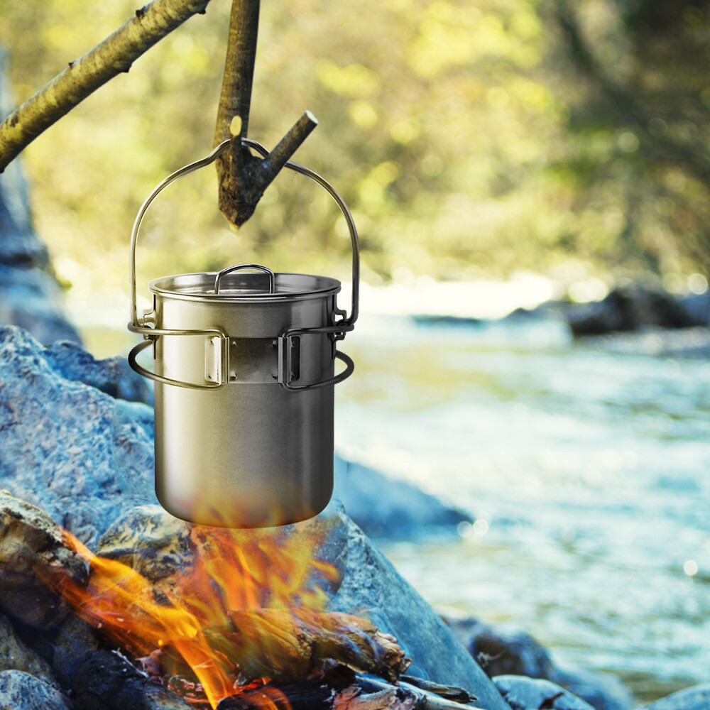 Portable Outdoor Stainless Steel Camping Mug Water Cup with Foldable ...