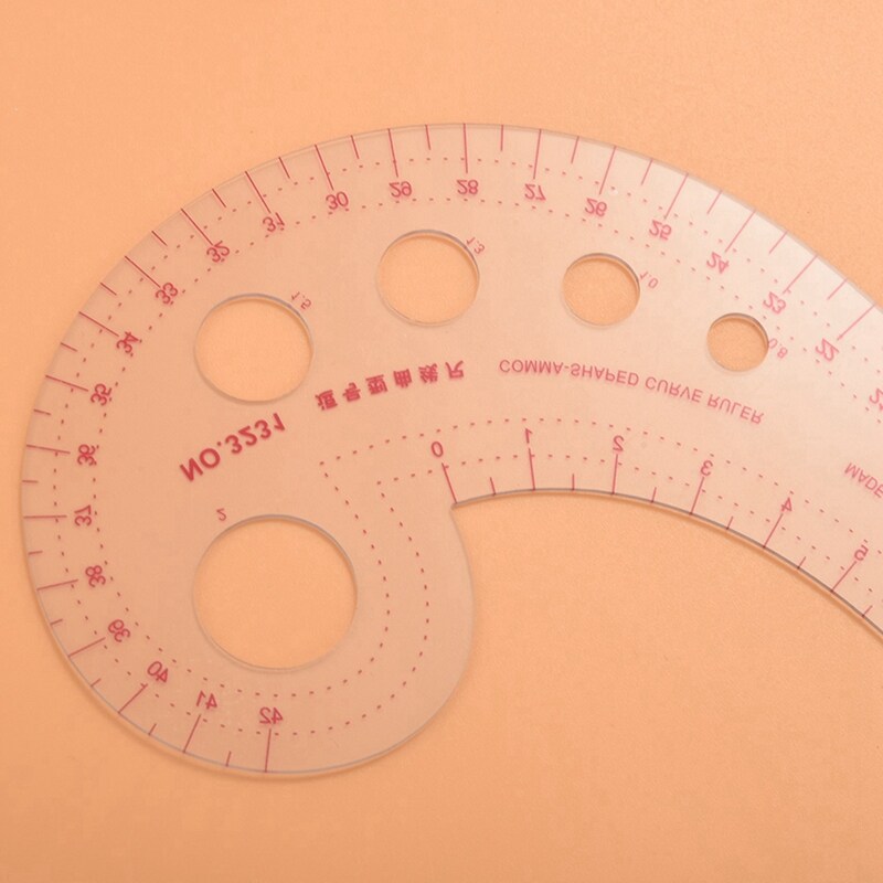 11.8" Long Comma Shaped Plastic Transparent French Curve Ruler Spline ...