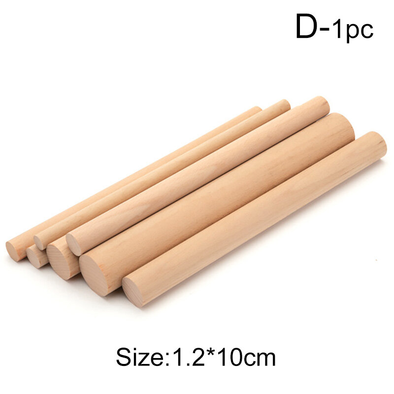 Beech Round Wood Stick Solid Handmade Model Knitting DIY jewelry ...