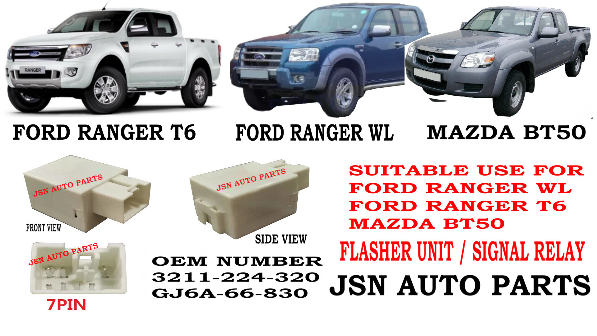 FLASHER UNIT ,SIGNAL RELAY FORD RANGER WL ,RANGER T6 , MAZDA BT50 | Lazada