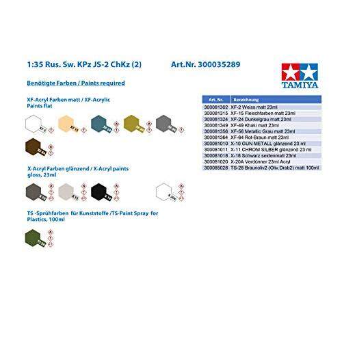 Tamiya 1/35 Military Miniature Series No.289 Soviet Army Heavy Tank JS ...