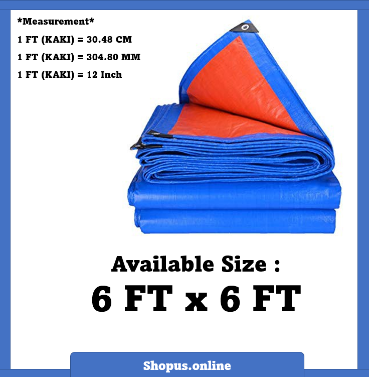 Canvas 6FT Blue Orange Water Resistance Waterproof Flexible Sheet Canvas Tarpaulin Sheet Canvas ...