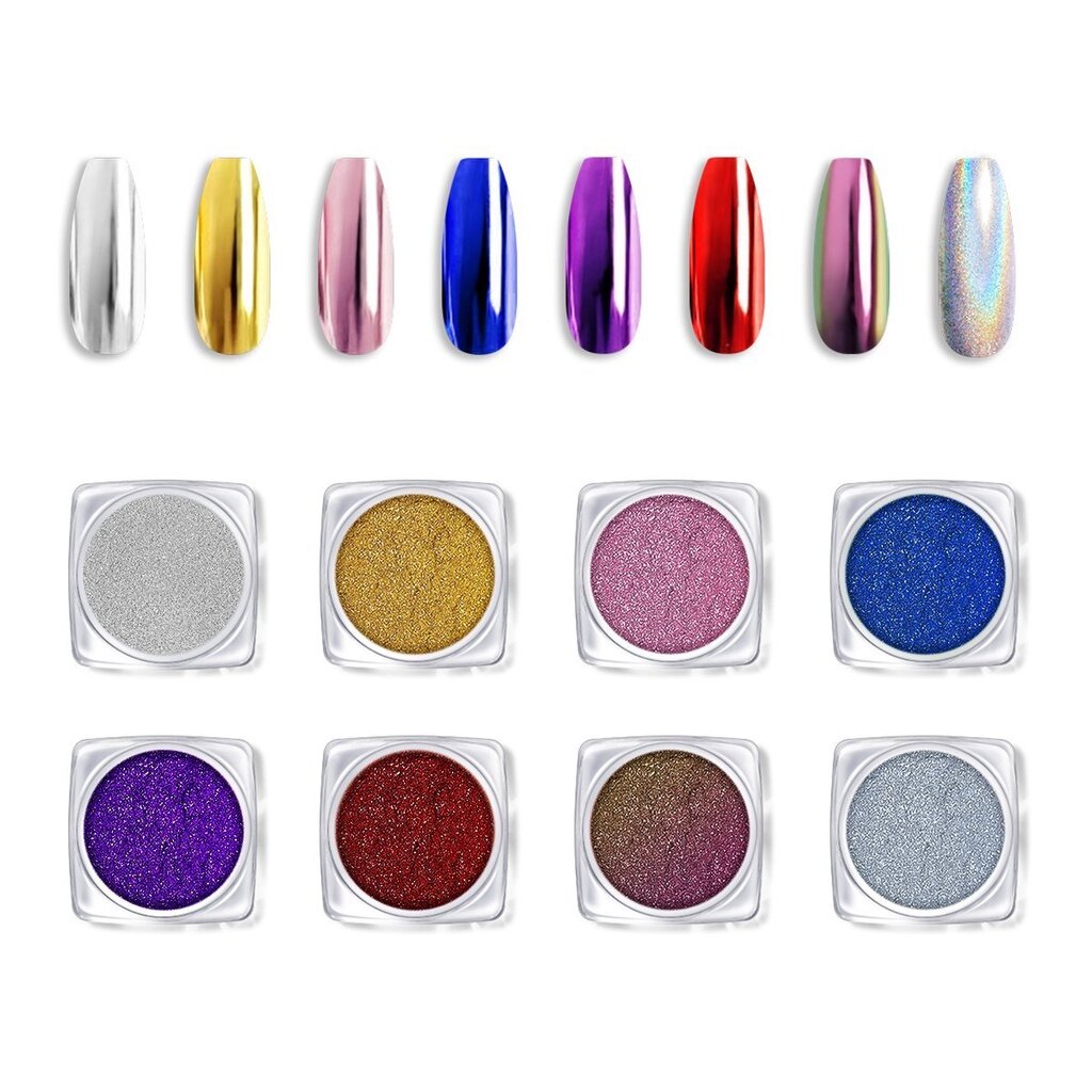 Modelones Chrome Nail Powder Holographic Powder On Nails Laser Silver
