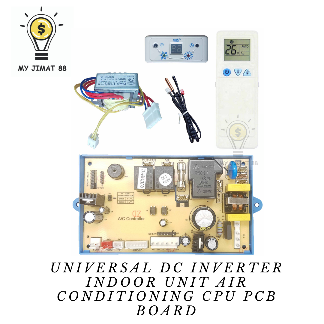 UNIVERSAL DC INVERTER INDOOR UNIT AIR CONDITIONING CPU PCB BOARD QD55DC ...