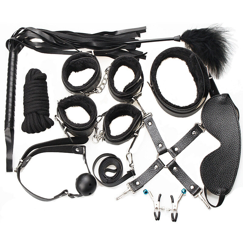 10 Kit Bondage Gear Pu Leather Fetish Restraints Slave Adult Sex Toy