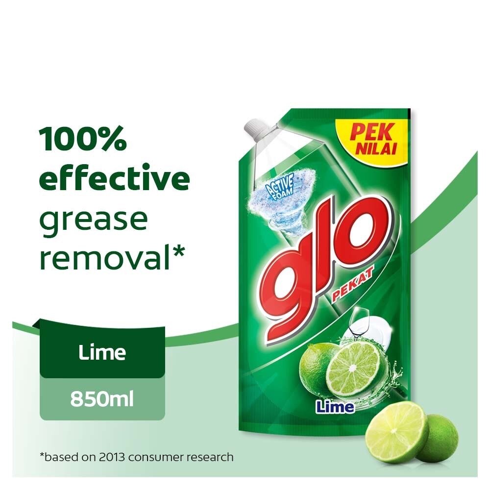 Glo Active Foam Lime Dishwashing Liquid 850ml Refill | Lazada