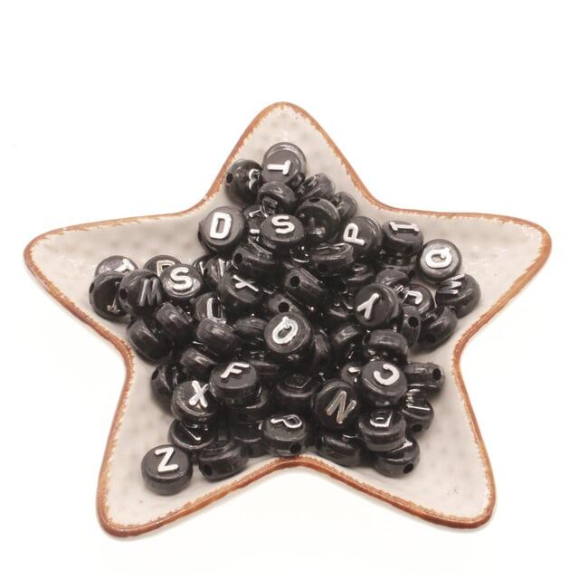 Chongai 100pcs Gold Sliver Letter Beads Alphabet Acrylic For Making Diy ...