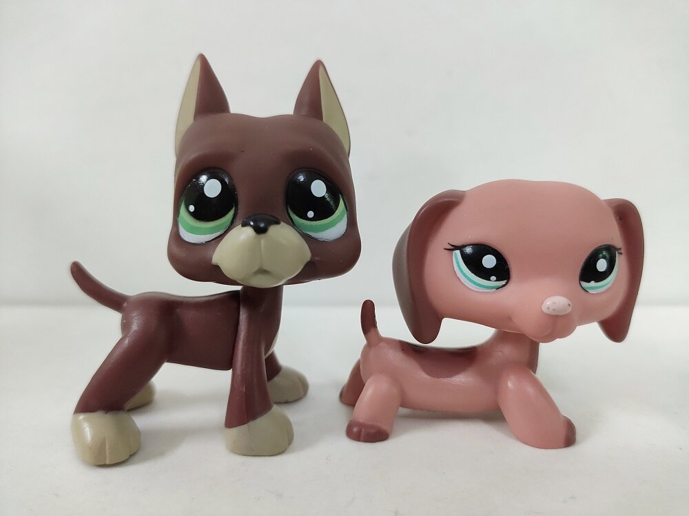 2ชิ้น/ล็อต LPS Toy Pet Shop Dog #1519 #2046 Littlest Pet Shop Kid Toy ...