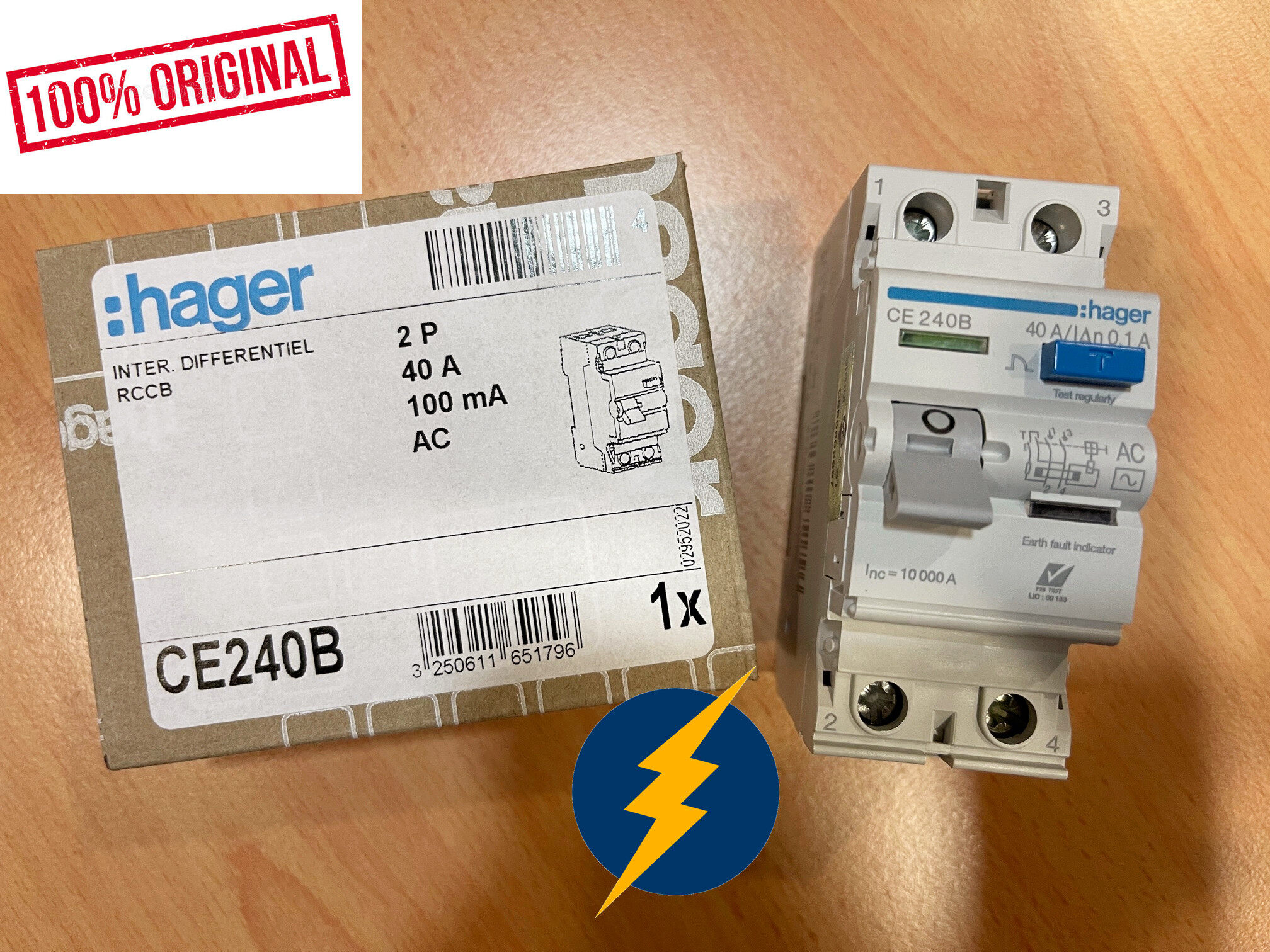 HAGER CE240B 40AMP 2 POLE 100mA RCCB ELCB | Lazada