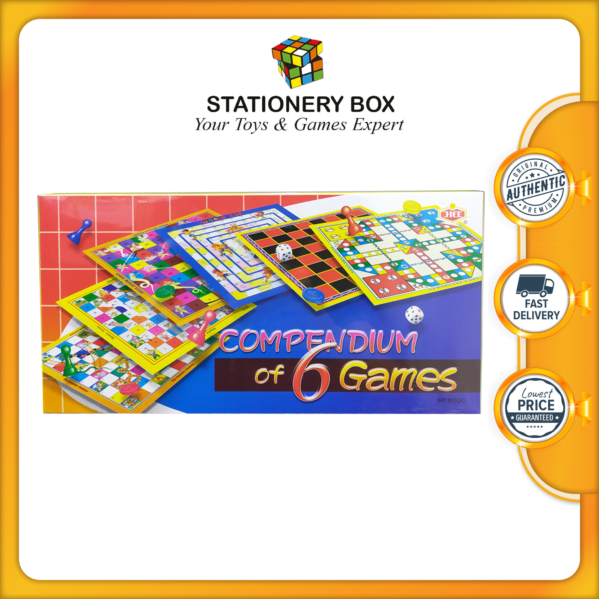 6 in 1 Compendium Board Games: Snake & Ladder, World Cup, Aeroplane ...