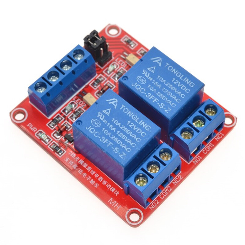 2 channel Relay Module 5V 12V 24V High and Low Level Trigger Relay ...