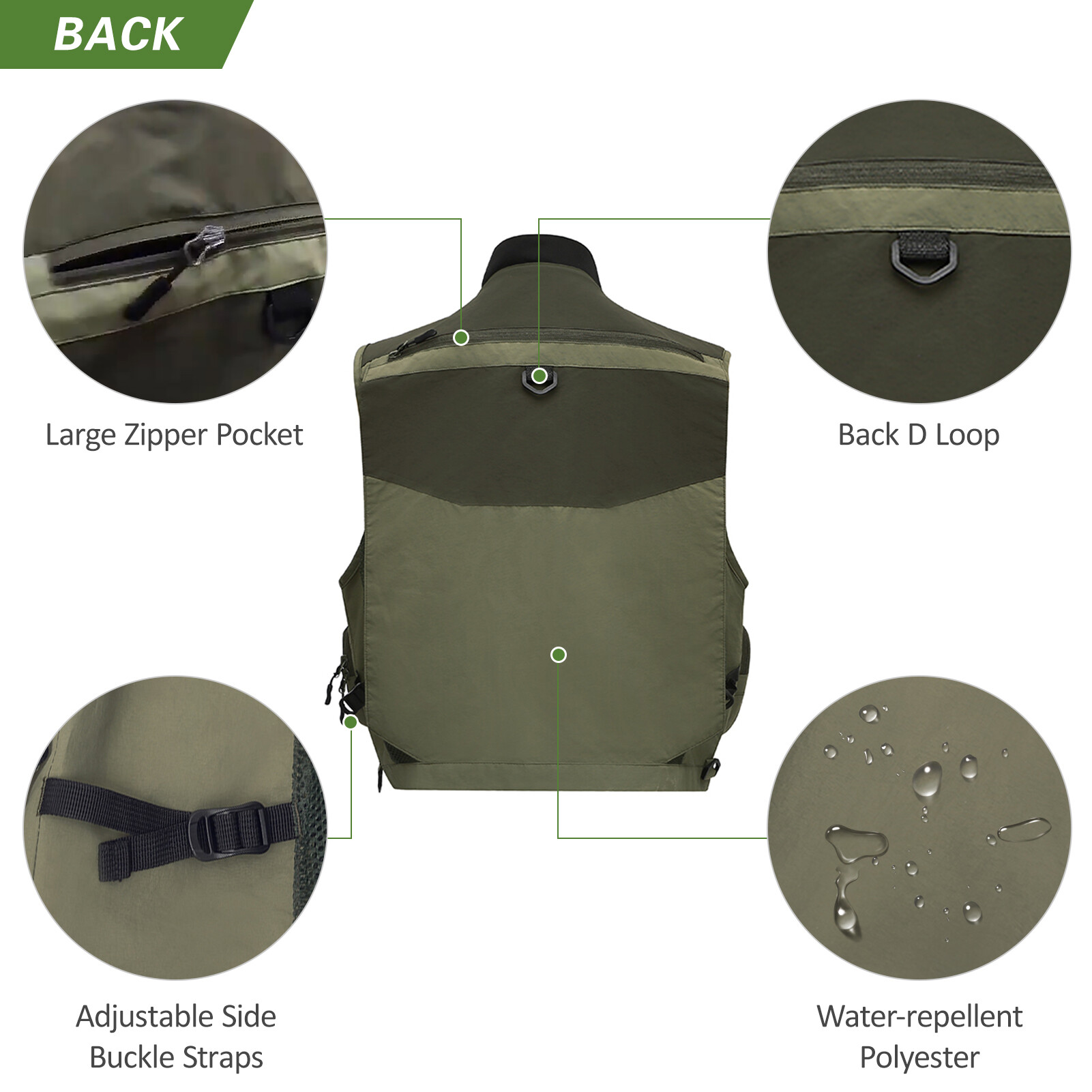 Life Jacket Mesh Fishing Life Vest Multi-pocket Outdoor Waistcoat Quick ...
