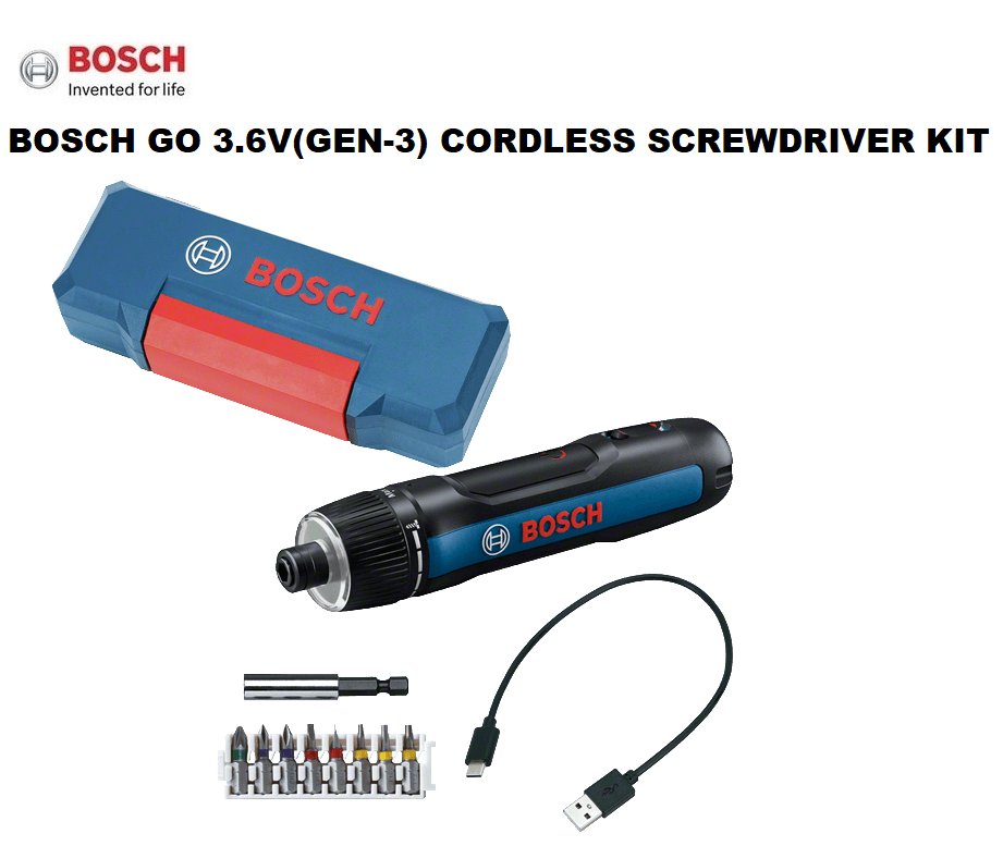 BOSCH GO 3.6V (GEN-3) CORDLESS SCREWDRIVER KIT | Lazada