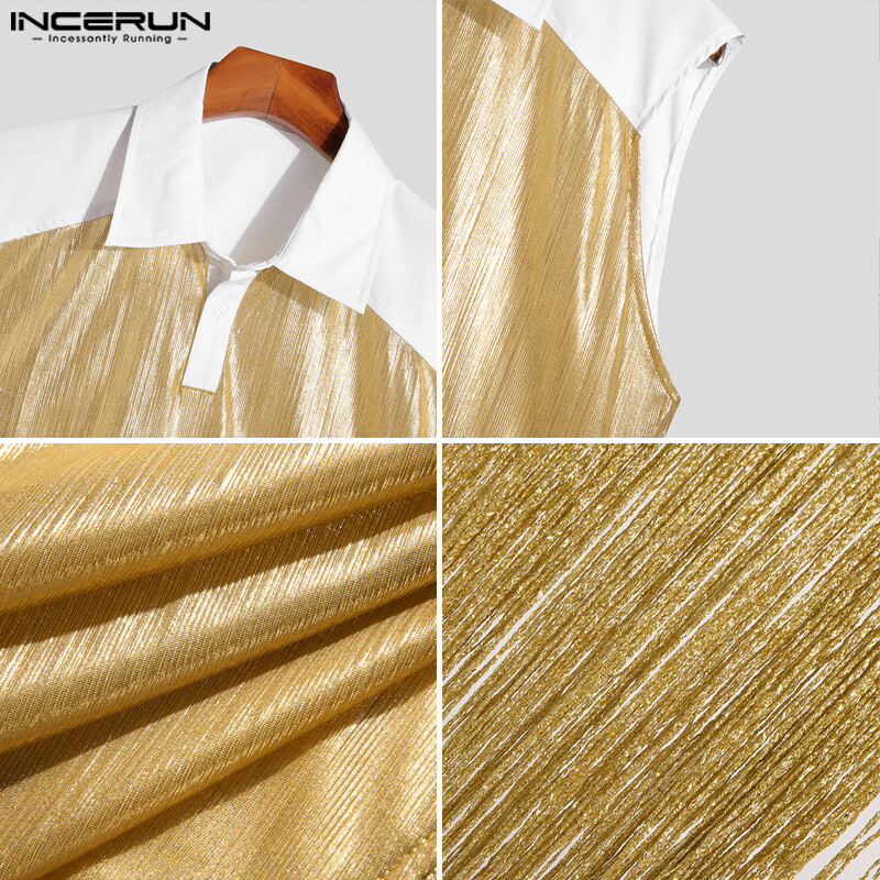 INCERUN เสื้อแขนกุดมีพู่แวววาวสีเมทัลลิค (สไตล์ตะวันตก) - INCERUN ...
