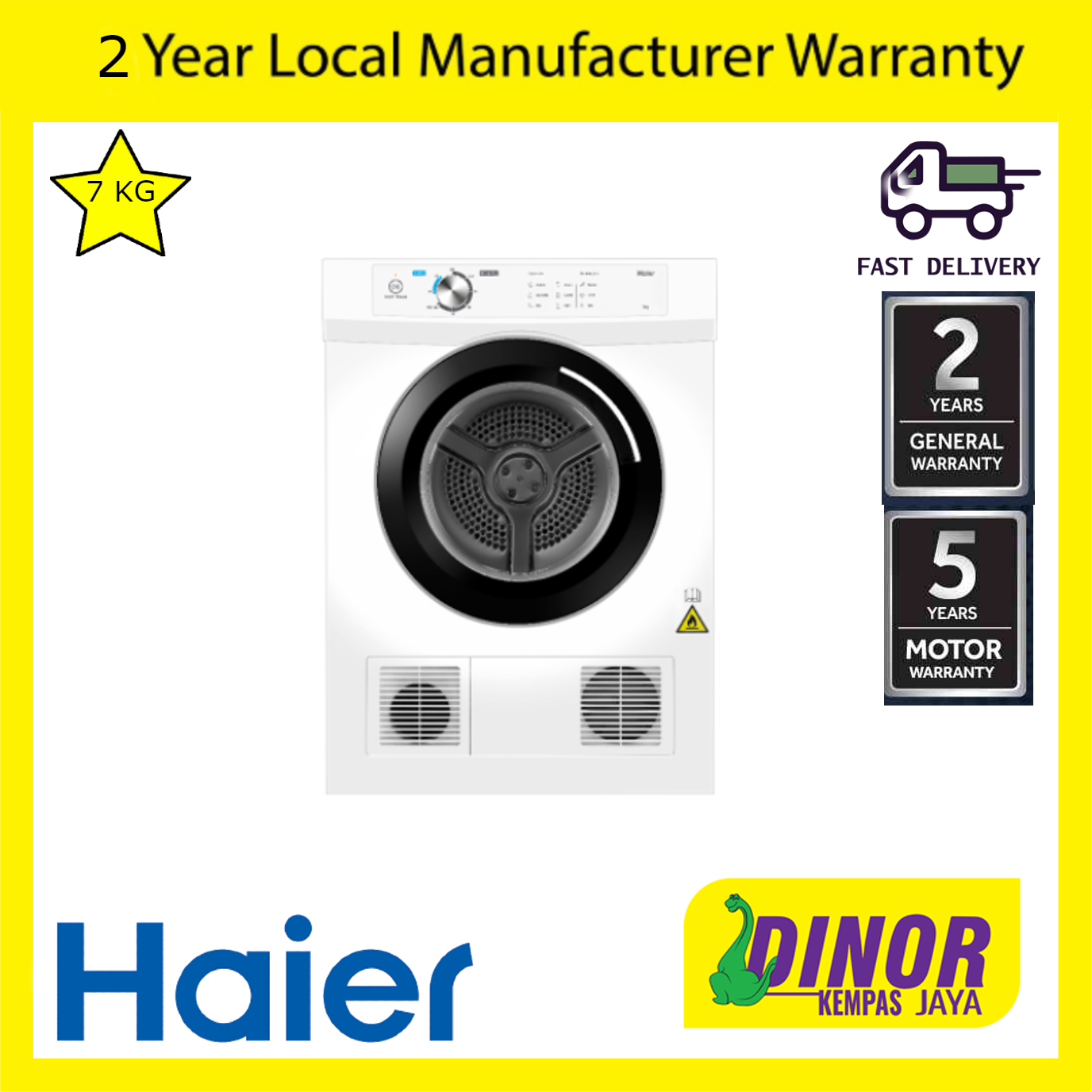 Haier 7KG Reversible Vented Dryer HDV70A1 | Lazada