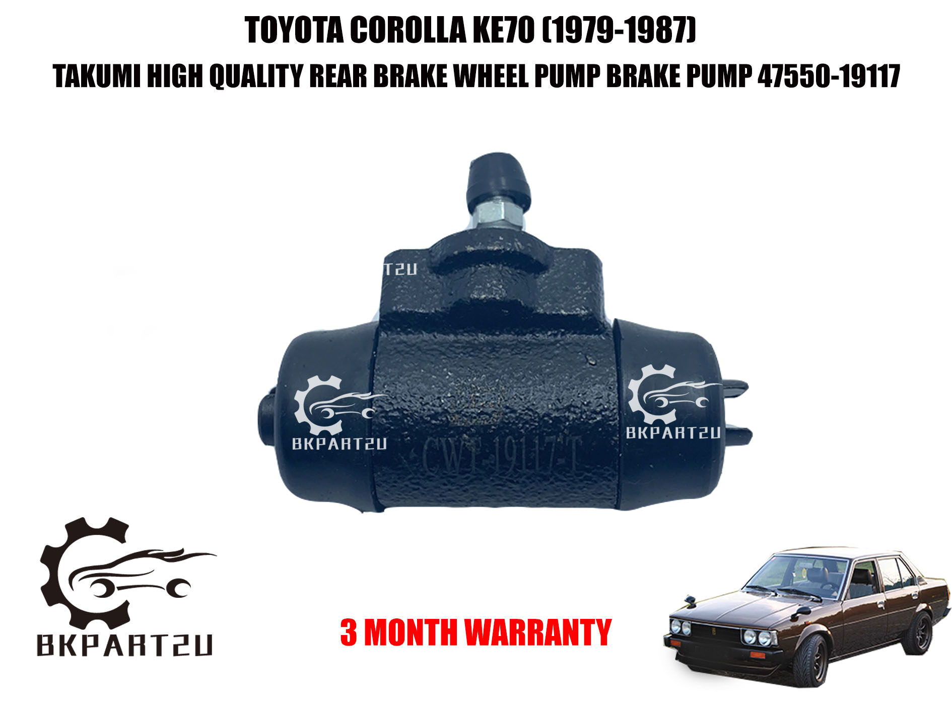TOYOTA COROLLA KE70 KP60 (1979-1987) Rear Brake Pump Rear Brake Wheel ...