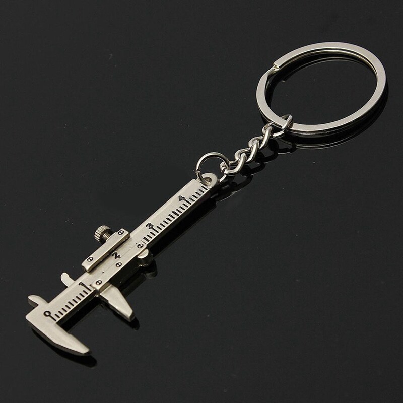 3X Useful Mini Vernier Caliper Tool Pendant Slider Slides Keyring Key ...