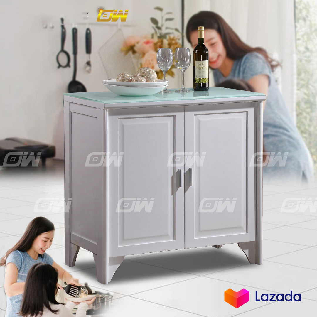 2 & Half Feet Kitchen Cabinet With Template Glass Top / Kitchen Rack ...