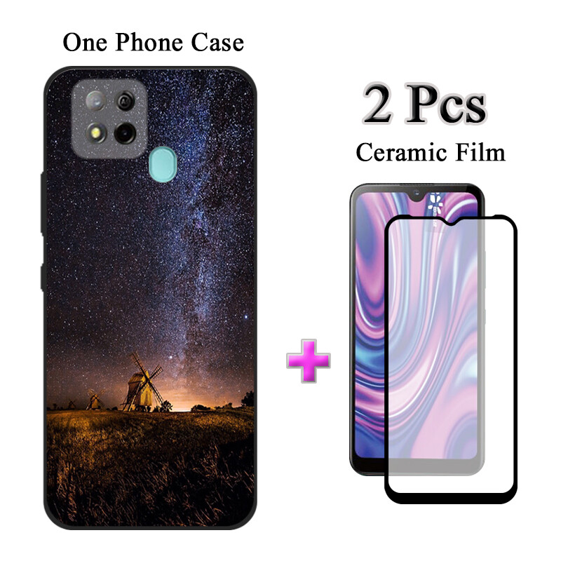 2 IN 1 ITEL A57/A57 Proซิลิคอนความคิดสร้างสรรค์กรณีที่มีหน้าจอเซรามิก ...