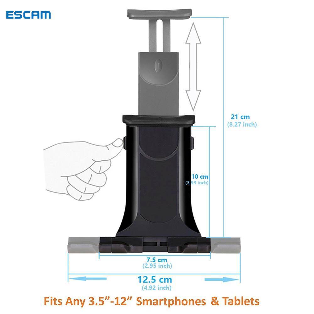 ESCAMเบาะนั่งรถยนต์ด้านหลังขาตั้งแท็บเล็ตMount Holder Standสำหรับ ...