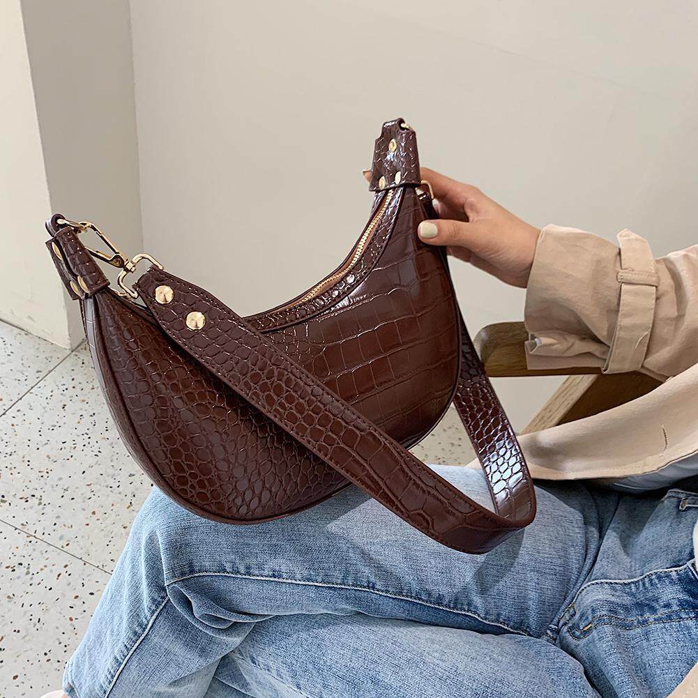[Pinfect] Fashion Women Retro PU Leather Moon Shape Messenger Bag Women ...