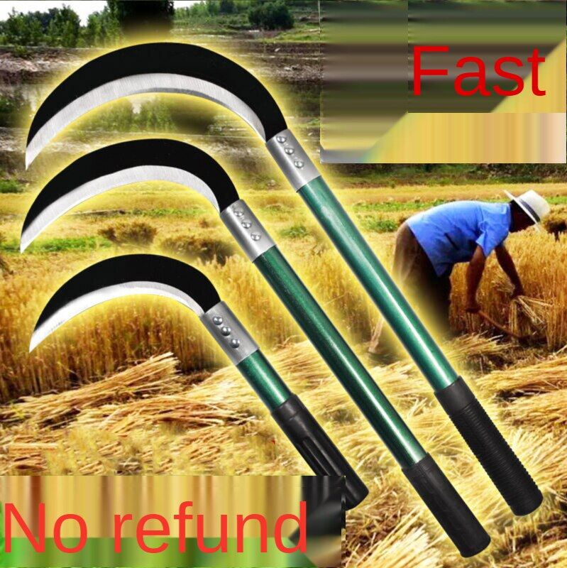 READY STOCK Sharp Manganese Steel Sickle for Cutting Wheat, Mowing ...