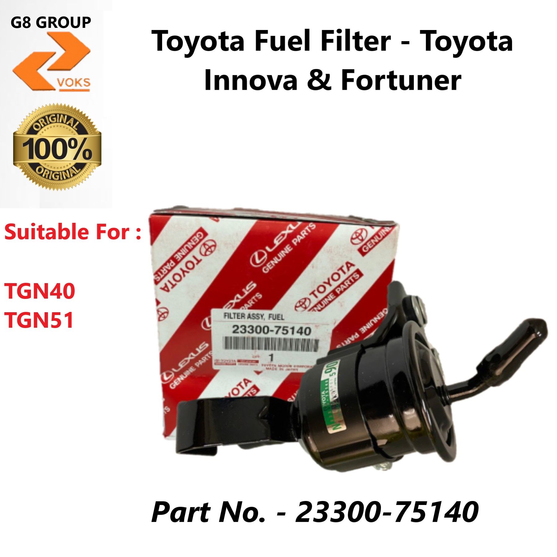 Toyota Fuel Filter - Toyota Innova & Fortuner ( 23300-75140 ) | Lazada