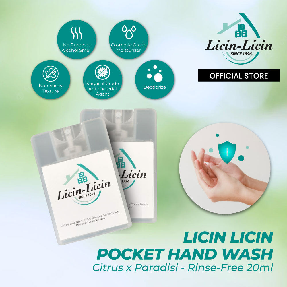 Licin Licin Citrus x Paradisi Rinse-Free Pocket Hand Wash 20ml | Lazada