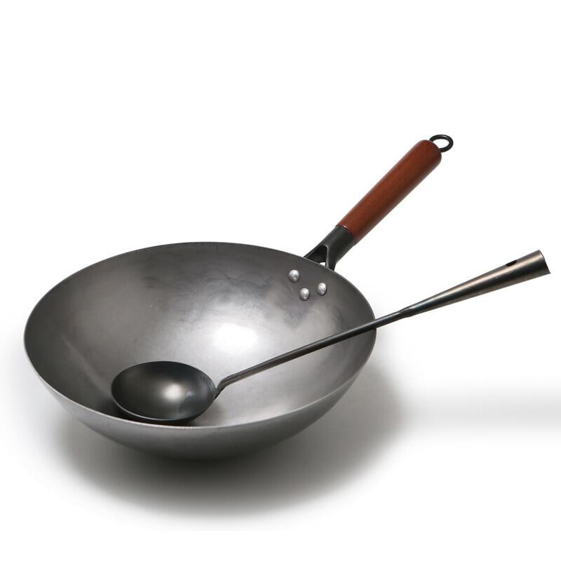 Master Star Chinese Traditional Iron Wok Handmade Large Wok&Wooden ...