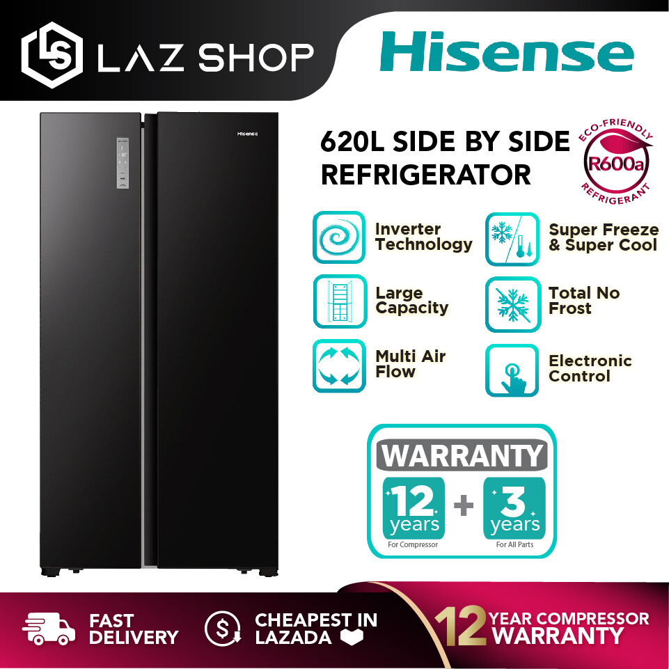 Hisense 620L Side by Side Refrigerator RS666N4ABNIV | RS666N4ACNIV (NEW ...