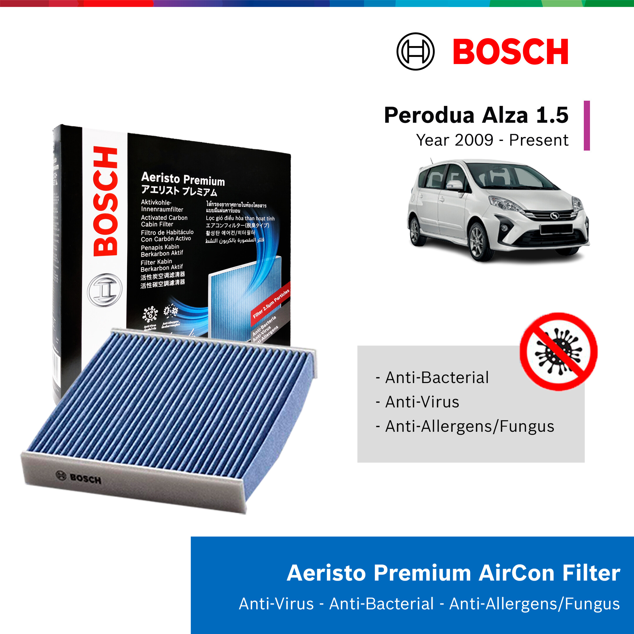 Bosch Aeristo Premium Activated 0986AF7001 Carbon Cabin Air Filter for ...