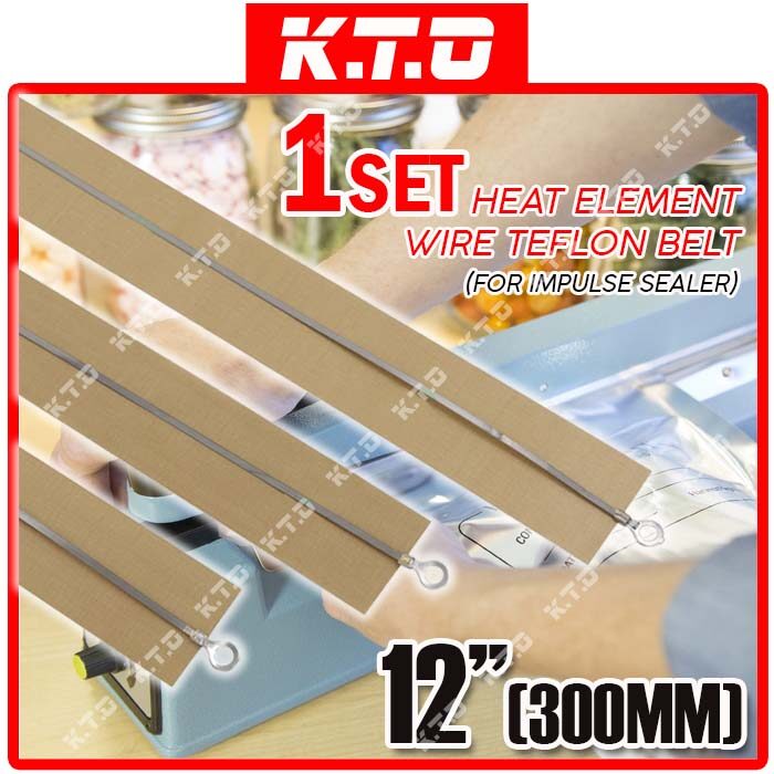 12INCH 300MM IMPULSE SEALER HEATER HEAT ELEMENT WIRE TEFLON BELT TAPE ...