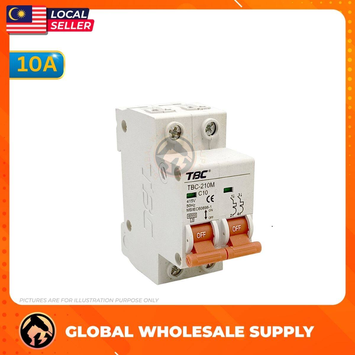 SIRIM TBC 2 POLE MCB Double Pole Miniature Circuit Breaker MCB DIN Rail ...