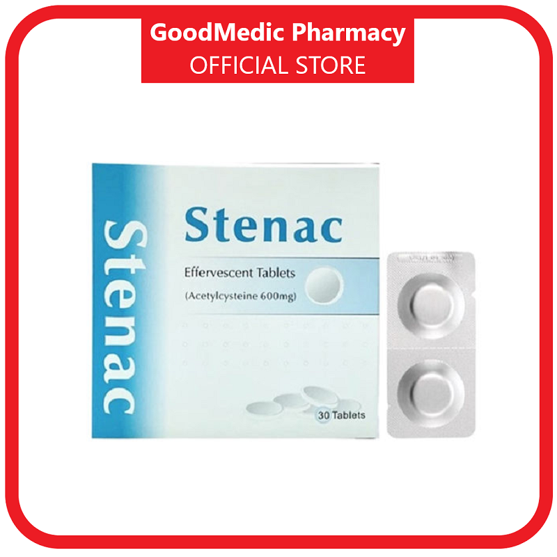 Stenac 600mg for Phlegm 2 effervescent tablets | Lazada