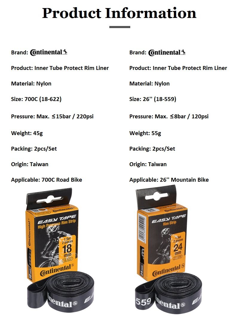 Continental ยางในจักรยานป้องกันขอบ Liner 700C แผนที่จักรยานในท่อ Pad 2Pcs กรอบล้อ Mtb Strip ขี่ ...