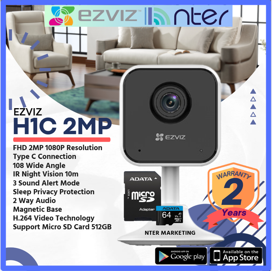 Ezviz 2MP 2 Megapixel 1080P Wi-Fi Wifi Wireless IP Network CCTV Camera ...